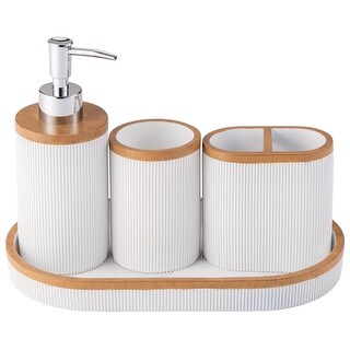 KRALIX 4 Pc Naomi Resin Painte Coated Bath Accessory Set - Bed Bath ...