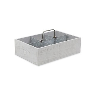 15" Gray Six Compartment Caddy with Divider and Center Handle - Bed ...