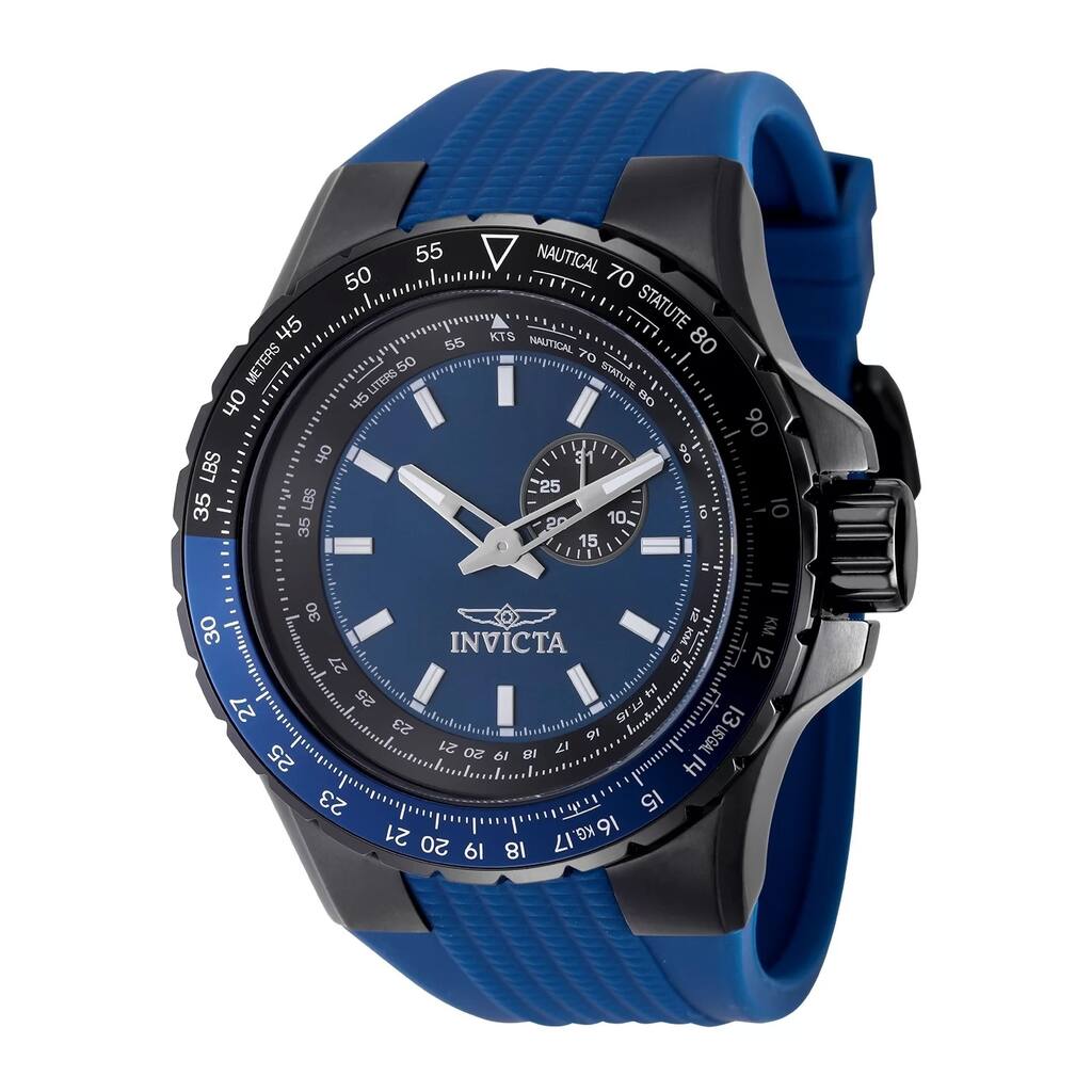 Invicta Men's 49732 Aviator Quartz VD72 Blue Dial Watch - Overstock ...