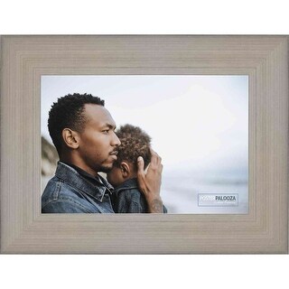 10x7 Contemporary Silver Complete Wood Picture Frame with UV Acrylic ...