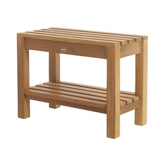 Teak Shower Bench Coach 24" (60 cm) with shelf - Bed Bath & Beyond ...