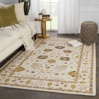 Jaipur Living Cardamom Collection Floral Medallion Wool Area Rug - Bed ...