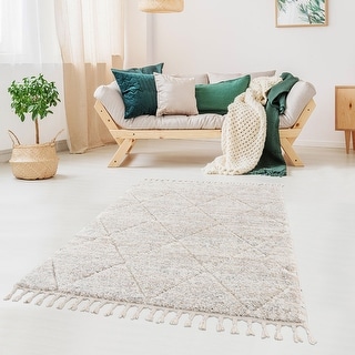 Area Rugs, Bohemian/Global Beige Area Rug, Cream/White Carpet for ...