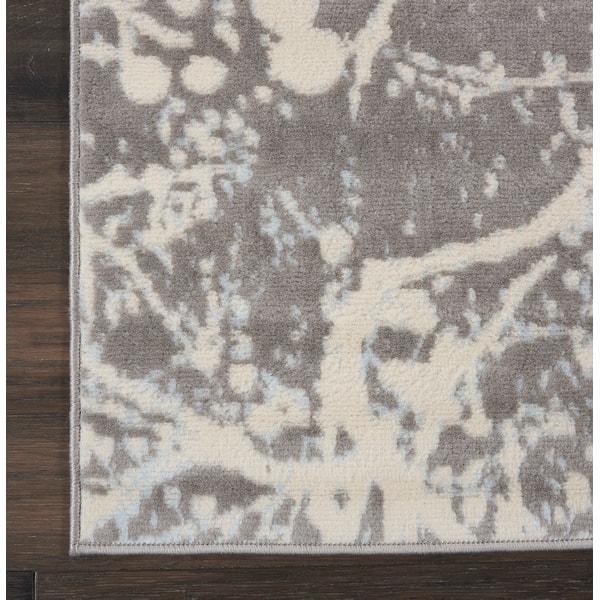 Nourison Jubilant Modern Botanical Abstract Grey Area Rug - Bed Bath ...