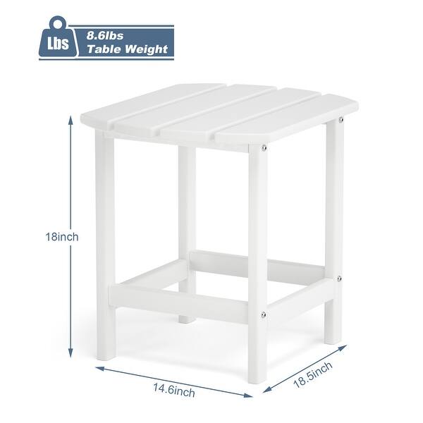 Adirondack Outdoor Side Table, HDPE Plastic End Tables for Patio ...