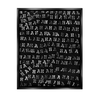 Stupell Haha Typography Pattern Framed Floater Canvas Wall Art Design ...