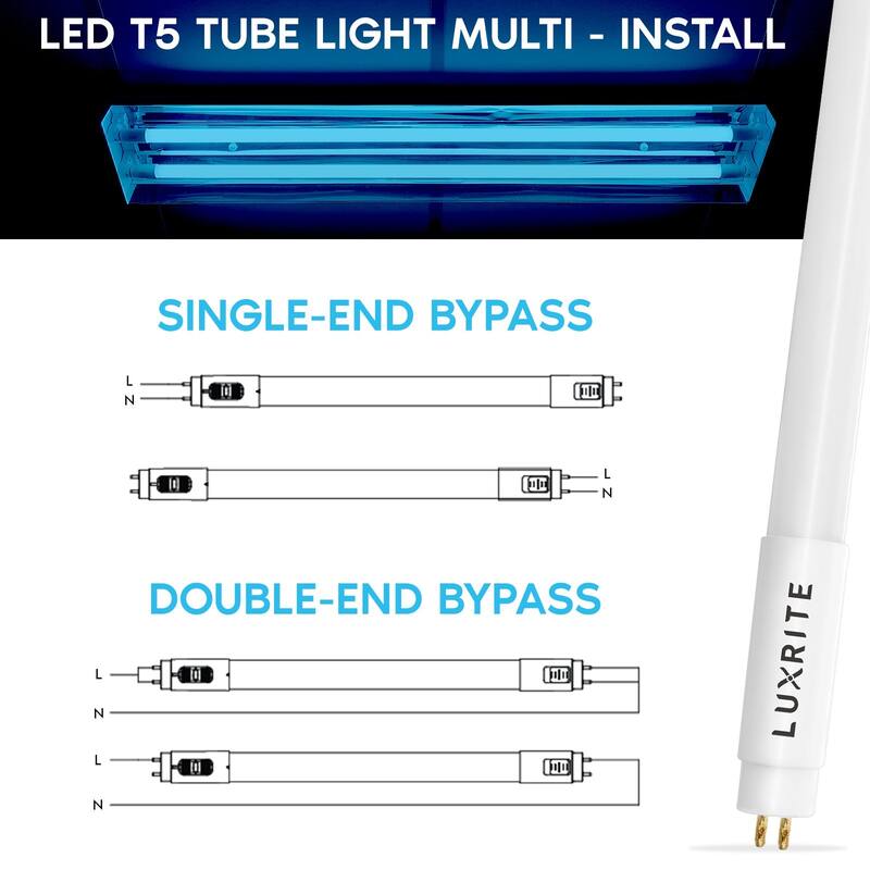 Luxrite 30-Pack 4FT T5 LED Tube Lights, Type B, 24W=54W, 4CCT 3500K ...