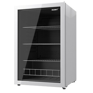 Husky Premium 131L Beverage Refrigerator 4.6 C.ft. Freestanding Mini ...