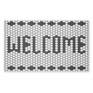 Stupell Welcome Hexagonal Faux Tile Printed Outdoor Door Mat, design by ...