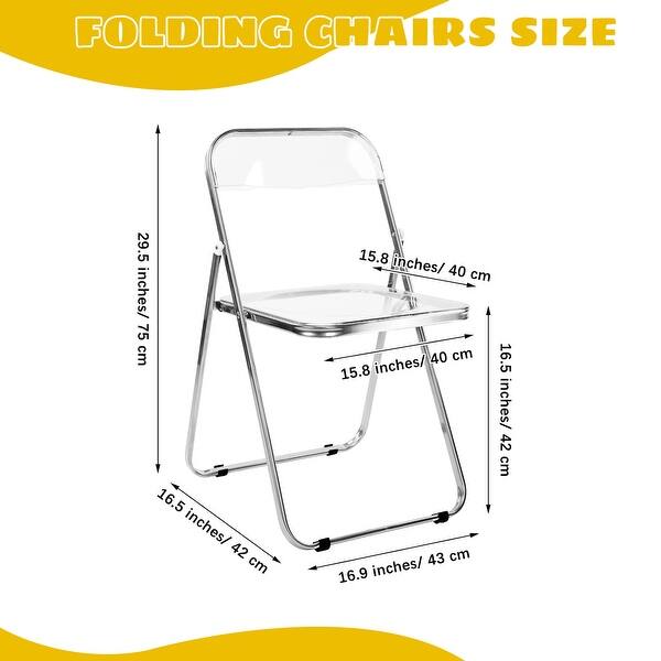 HOMEFUN Acrylic Stackable Crystal Folding Transparent Chairs - Bed Bath ...