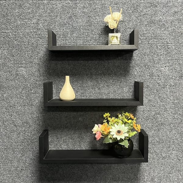 Modern Style U Shape Wall Shelves (Set of 3) - Bed Bath & Beyond - 37062591
