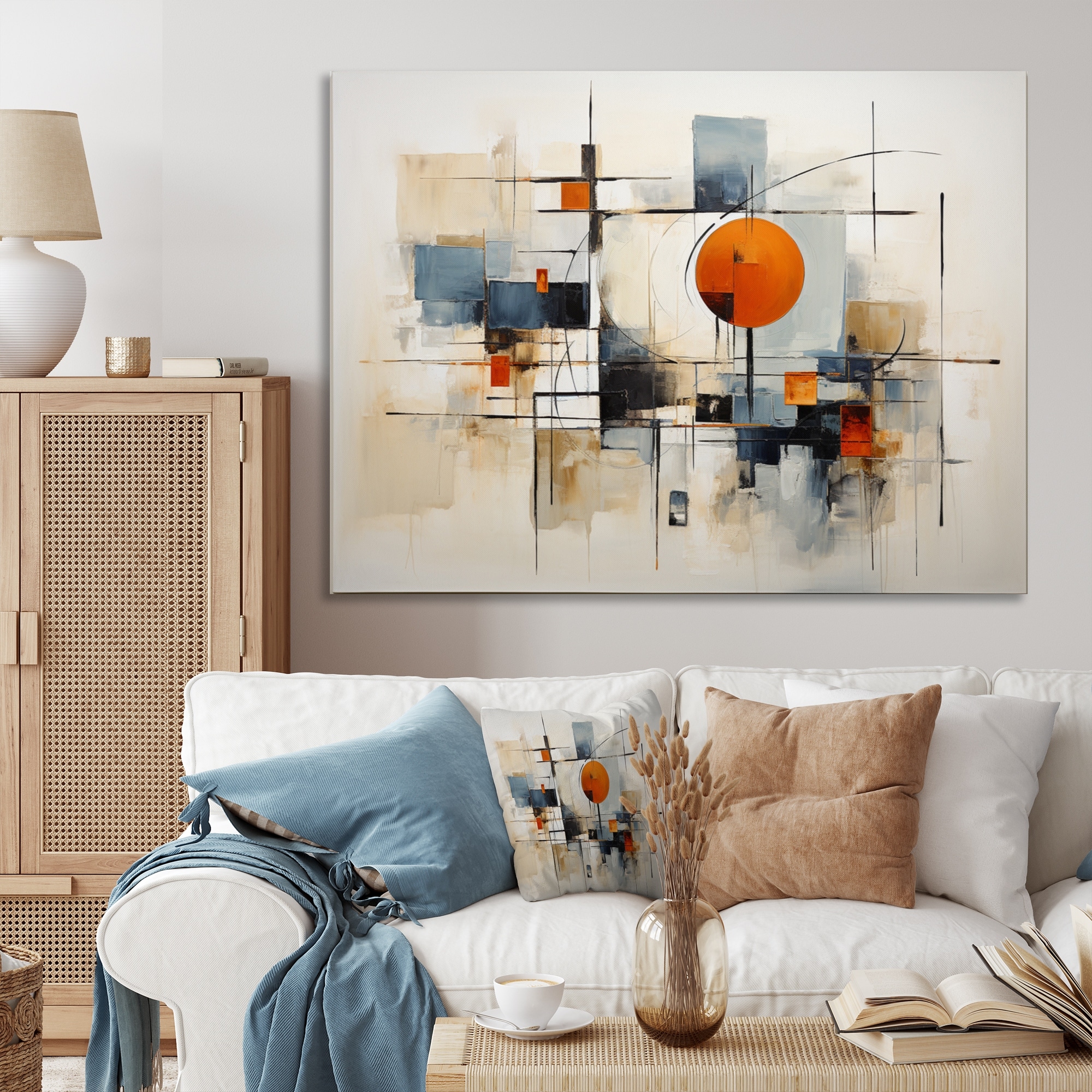 Designart "Colorful Mid Century Abstract Elegance II" Mid-century ...