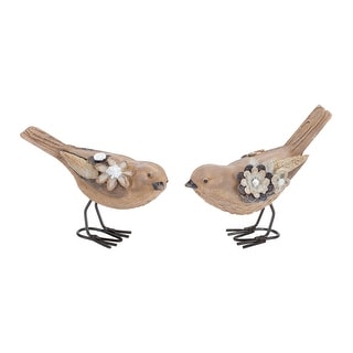 Floral Bird Figurine (Set of 2) - Bed Bath & Beyond - 40881233