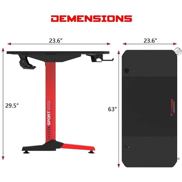 BOSSIN Ergonomic Gaming Desk T-Shaped Office PC Computer Desk with Full ...