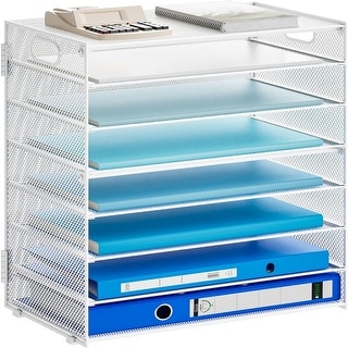 8 Tier Mesh File Organizer with Handle- White - Bed Bath & Beyond ...