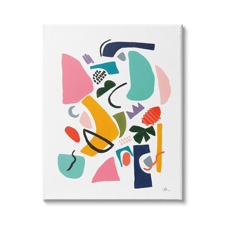 Stupell Bold Expressive Shapes Abstract Painting Funky Geometry Canvas ...