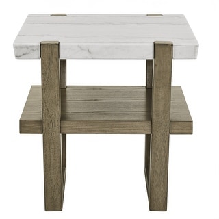 Steve Silver Perth White Marble Top Square Side Table - Bed Bath ...