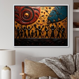 Designart "African Tribal Rhythms IX" African Tribes Framed Canvas ...