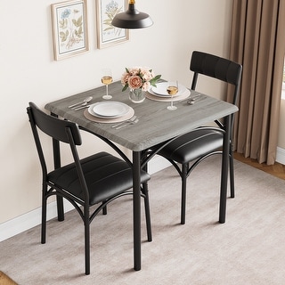 Square Kitchen Table with Upholstered Chairs for 2, for Apartment, Home ...