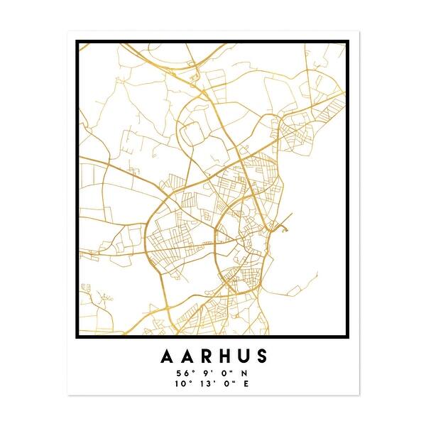 Aarhus Denmark Aarhus Street Map Maps Minimal Urban Art Print/Poster ...