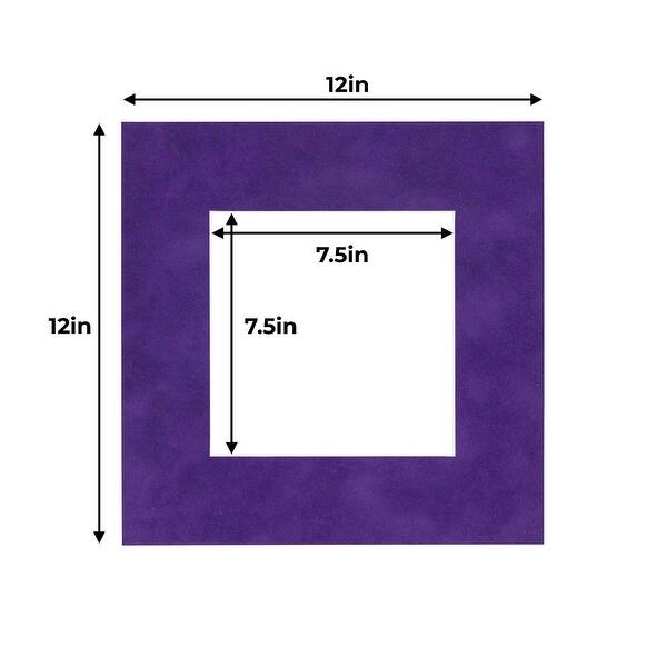 12x12 Mat for 8x8 Photo - Purple Crocus Suede Matboard for Frames ...