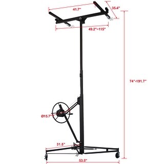 16 ft. Black Drywall Lift Panel Lift Drywall Panel Hoist Jack Lifter ...