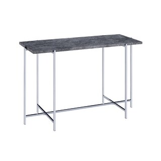 Adelaide Faux Marble Top and Chrome Rectangle Sofa Table - Bed Bath ...