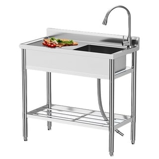Stainless Steel Utility Sink, Single Bowl, 39 Inch - Bed Bath & Beyond ...