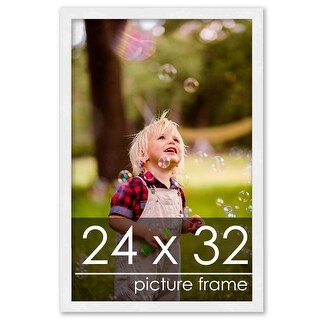 24x32 Frame White Wood Picture Frame - UV Acrylic, Foam Board Backing ...