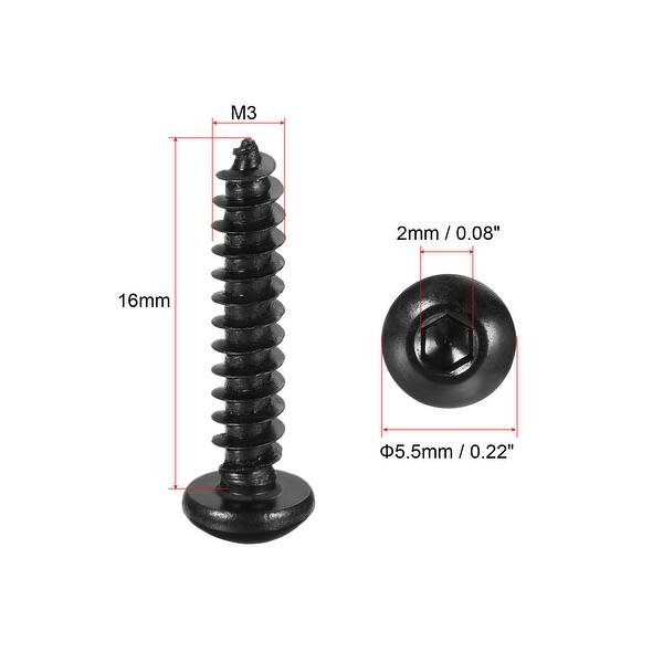 Hex Socket Self Tapping Screws, M3 x 6mm Carbon Steel Wood Screw 200pcs - Bed Bath & Beyond ...