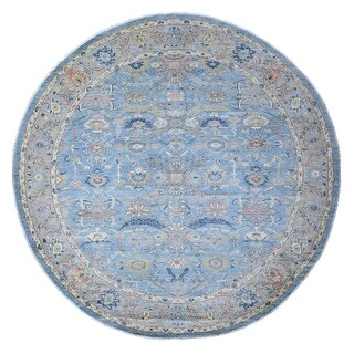Shahbanu Rugs Carolina Blue, Peshawar with Heriz All Over Design ...