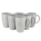 Meritage Jasper 6 Piece 22 Ounce Stoneware Tall Latte Cup Set in Grey ...