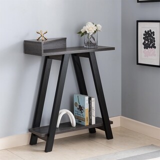 Distressed Grey & Black/White & Distressed Grey Console Table - Bed ...