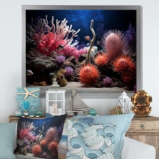 Designart "Vibrant Coastal Coral Beauty" Coastal Coral Under Water ...