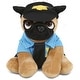 DolliBu Pug Dog Police Officer Plush Toy with Cute Cop Uniform and Cap ...