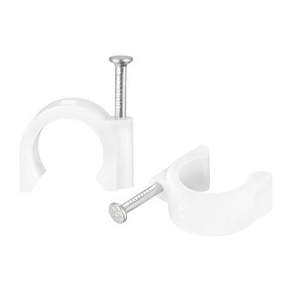PVC Round Cable Clips with Carbon Steel Nail for Wires Cables - Bed ...