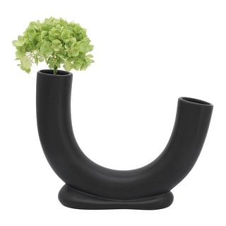 Sagebrook Home Ceramic U-Shaped Decorative Vase Contemporary Abstract ...