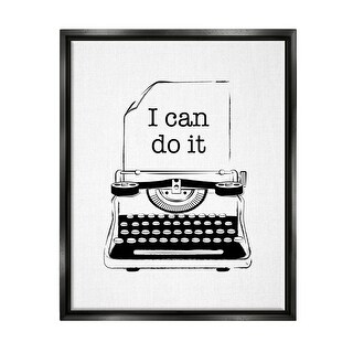 Stupell I Can Do It Typewriter Framed Floater Canvas Wall Art Design by ...