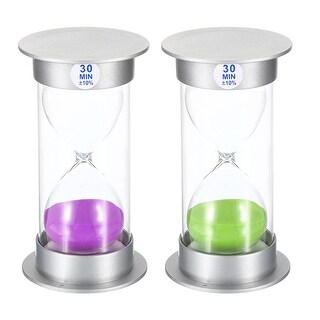30 Minute Sand Timer, Sandy Clock Count Down Sand Glass, Purple, Green ...