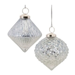 Textured Mercury Glass Ornament (Set of 6) - 4" x 4" x 4.25" - Bed Bath ...