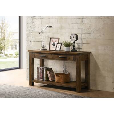 Paran Rustic Golden Brown 2-drawer Sofa Table - Overstock - 32117044