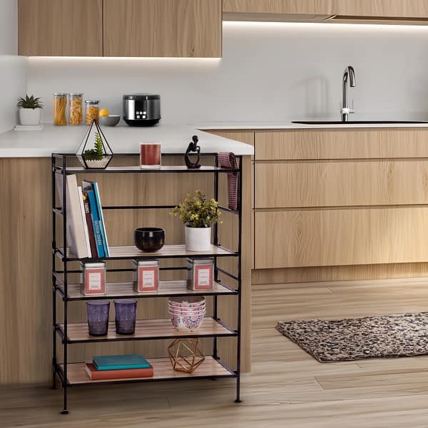 Seville Classics 3-Tier Stackable Interlock 12-Pair Resin Slat Sturdy ...