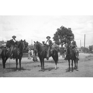 Four firemen of the all-black Engine Company No. 30 riding on a fire ...