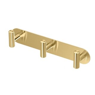 Gatco 1292 Latitude 2 Triple Robe Hook Rack - Brushed Brass - Bed Bath ...