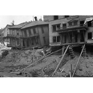 Condemned building at 5th and Terrace Black and White Gallery Wrapped ...