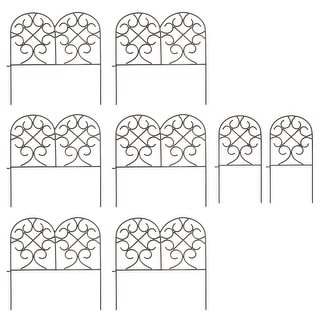 Scrollwork Wrought Iron Edging with Ground Stakes and Gunmetal Finish ...