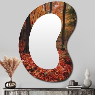 Autumn Leaves In The Maple Tree Forest - Tree Redwood Wall Mirror ...
