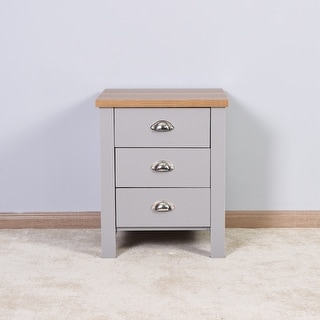 17.7 x 17.7 x 22.05 inch Bedroom nightstand with 3 Drawers - Bed Bath ...