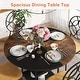 Kitchen Table Dining Table for 4 with Storage Shelf Metal Legs Wood ...