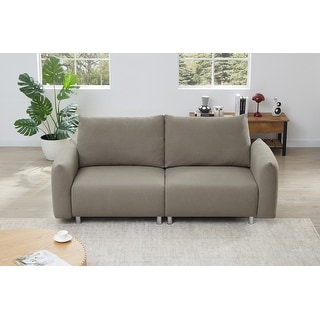 2 Seater Bread Sofa Textured Fabric Sectional Sofas with Square Arms ...